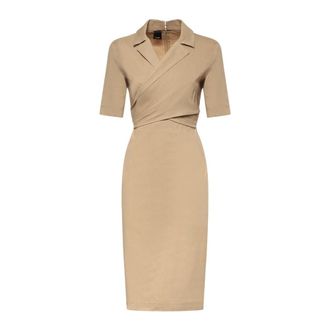 Pinko Allyson Abito Lino Stretch - - Dresses - Damen - Beige - S