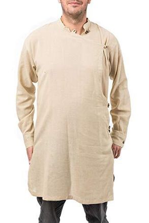 Fantazia Chemise Tunique Kurta Homme Chanvre - Taille S au XXXL Blanc/&eacute;cru
