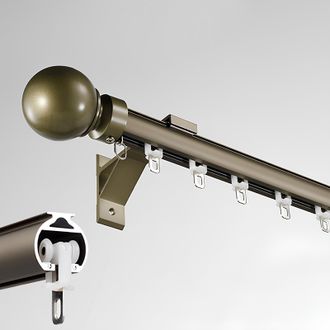 Generic Gardinenstange Mit Halterungen, Beschlagset, Fensterstangen, Robuste Vorhangstange Aus Aluminium, 70-600 cm, F&uuml;r Wohnzimmer, Schlafzimmer, B&uuml;ro, Krank