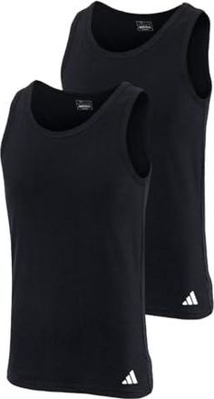 adidas Herren Unterwäsche Tank Top (2pk) -Active Flex Cotton Tricot, Noir 4am018, XXL Hommes