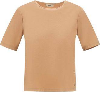 Herno Femme, Tops, Brun, Taille: 44 FR Cotton T-Shirt