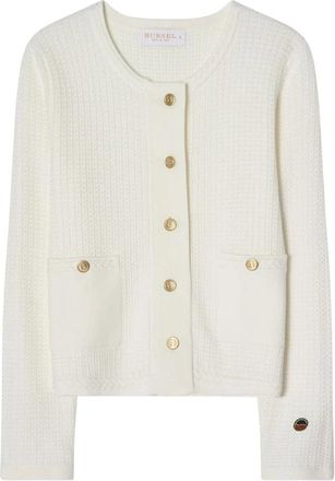 Busnel Femme, Pulls, Beige, Taille: 44 FR Estelle Textured Cotton Cardigan