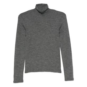 Forte_Forte Femme, Pulls, Gris, Taille: 38 FR T-shirt &agrave; col roul&eacute; en jersey c&ocirc;tel&eacute; de laine