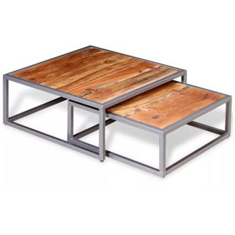 vidaXL Vidaxl - Ensemble de table basse 2 pi&egrave;ces Bois dacacia massif
