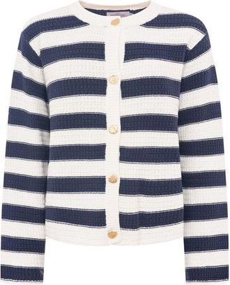 Zwillingsherz Strickjacke mit Lochstrickmuster und Kn&ouml;pfen