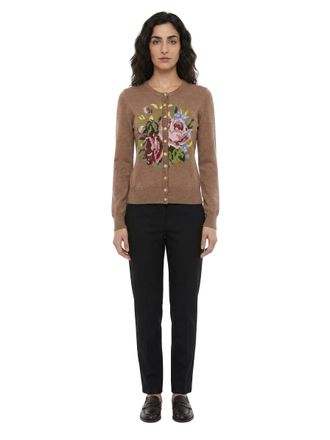 Dolce & Gabbana Floral Jacquard Cardigan - Beige