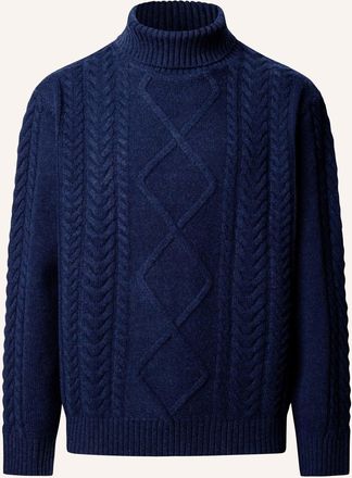 Hackett Pullover Argyle Cable Roll Nk blau