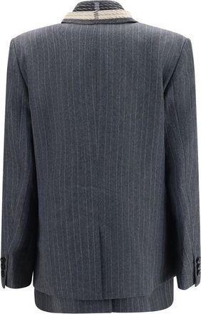 sacai Womens Gray Wool Oves Aries Jacket Clothing