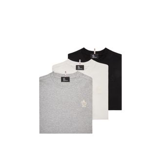 Moncler Moncler Logo Patch Cotton Blend T-shirt (three Pack), Women, Gray, Size: Xs