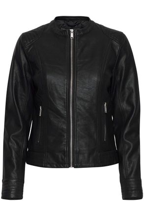 b.young BYACOM JACKET Damen Jacke Kunstlederjacke 20809396, Gr&ouml;&szlig;e:40, Farbe:Black (200451)