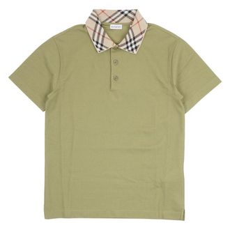 Burberry Homme, Tops, Vert, Taille: M Polo en coton &agrave; col &agrave; carreaux