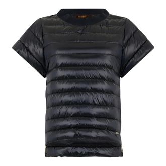 Moorer Gestreiftes T-Shirt mit kurzen &Auml;rmeln - - Jackets - Damen - Schwarzk - L