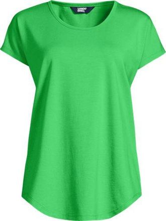 Lands End Shirt aus Baumwolle/Modal-Mix mit Ballettausschnitt, Damen, Größe:52-54 plus, Grün, Baumwolle/Baumwoll-Mischung/Baumwolle Modal, by Lands End