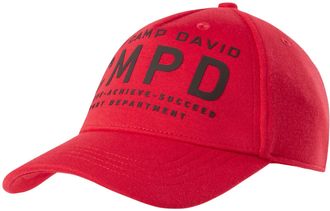 Camp David Herren Base Cap aus Interlock mit Logo Design Bright Red, None