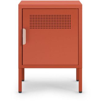 DRAWER Table de chevet 1 porte en m&eacute;tal L40cm - Terracotta - Adel