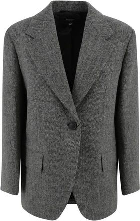 Max Mara Femme, Vestes, Gris, Taille: 36 FR Blazer Oversize en Laine Gris