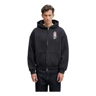 Rhude SweaT-shirt z fermetureure &eacute;clair Fumar 91 - Homme - Sweatshirts et sweats &agrave; capuche - Noir - Taille: M