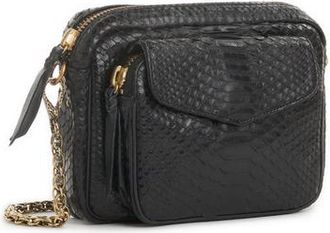 CLARIS VIROT Sac &agrave; bandouli&egrave;re Charly en cuir de python