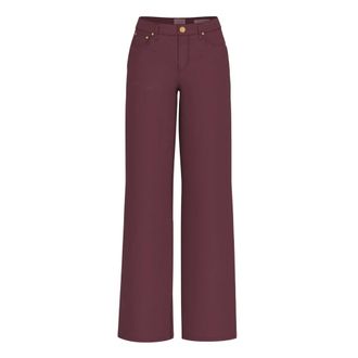 Guess Femme, Pantalons, Rouge, Taille: W29 Burgundy Wide Palazzo Jeans