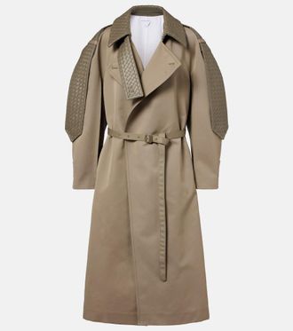 Bottega Veneta Trenchcoat Intrecciato mit Leder