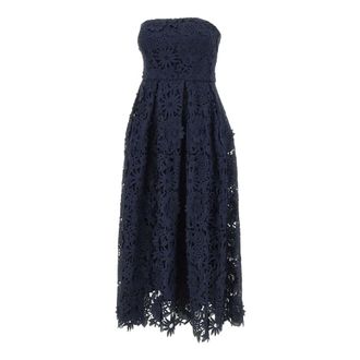 Rotate Rotate Birger Christensen, Femme, Robes, Bleu, Taille: 42 FR Floral-Lace Midi Dress