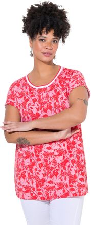 Miamoda Damen große Größen Übergrößen Plus Size T-Shirt, Oversized, Blümchen, Halbarm rot 46 840141535-46