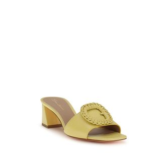 Santoni Womens Bicolor Calf Leather Bos Taurus Sandals