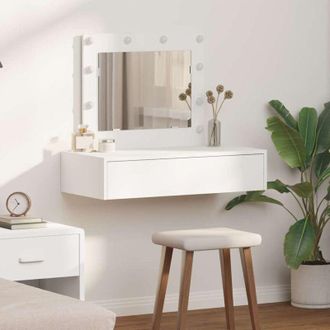 vidaXL Table de maquillage murale avec lumi&egrave;res led - Blanc Vidaxl