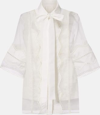 Elie Saab Blouse en coton et soie m&eacute;lang&eacute;s