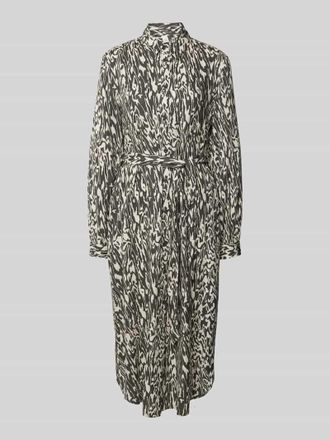 QS by s.Oliver Hemdblusenkleid aus Viskose mit Bindeg&uuml;rtel