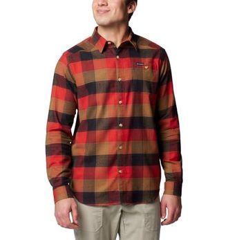 Columbia Cornell Woods Chemise à Manches Longues en Flanelle pour Homme, Taille M, Sail Red Ombre Buffalo