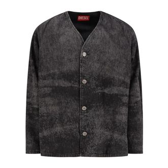 Diesel Graue Knopfverschluss V-Ausschnitt Jacke - - Jackets - Herren - Grau - L