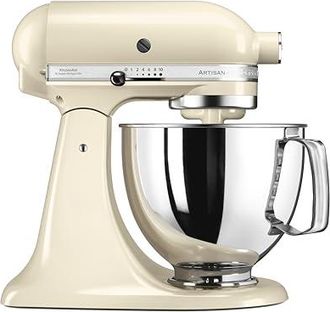 KitchenAid Robot Pâtissier - Artisan - Robot cuisine multifonctions à tête inclinable - Batteur avec 3 accessoires et Bol inox de 4,8 L - Crème