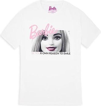 BARBIE T-Shirt pour Femme | Poupée Dames Inspirante Blanc Rose Top | Soyez Votre Propre Raison de Sourire Design
