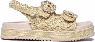 Emanuelle Vee Femme, Chaussures, Beige, Taille: 38 EU Sandalo in Rafia