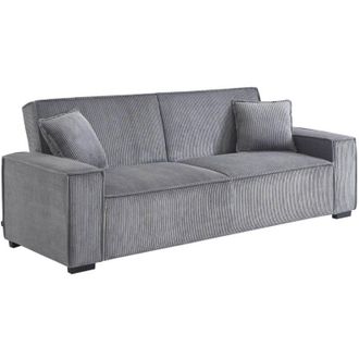 Sweeek 3-Sitzer-Sofa mit Schlaffunktion und Cordbezug, Cord, Hellgrau