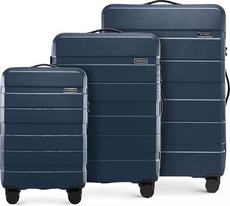 Wittchen COMODO Line Kofferset Reisekoffer Hartgep&auml;ck aus ABS TSA Schloss Reisekofferset Gep&auml;ckset Handgep&auml;ck Set Gr&ouml;&szlig;e (S+M+L) Marineblau