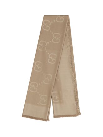 Gucci Womens Scarf Wool And Silk Camel Ovis Aries Aries; Scarfs