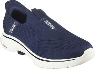 Skechers Homme Go Walk 7 Easy on 2 Basket, Navy Textile/Synthetic, 43.5 EU