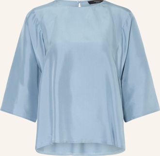 Max Mara Weekend Max Mara Blusenshirt Fastoso Im Materialmix Mit 3/4-Arm Und Seide blau