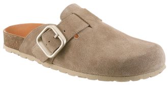Verbenas Clog VERBENAS RIO SERRAJE, Damen, Gr. 37, beige, Veloursleder, unifarben, Schuhe Clog, Hausschuh, Sommerschuh, Schlupfschuh mit verstellbarer Schnalle