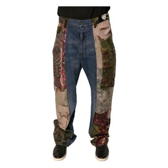 Dolce & Gabbana Blaue Patchwork Straight Denim Jeans - - Jeans - Herren - Mehrfarbig - M