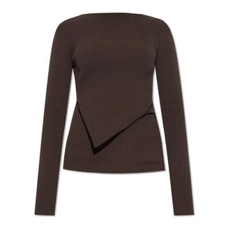 Rick Owens Gerippter Babel-Pullover - - Tops - Damen - Braun - M