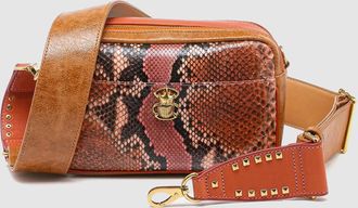 CLARIS VIROT Sac Python Lily Terracotta