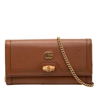 Gucci Portefeuille bandouli&egrave;re Pre-owned - Femme - Pre-owned - Brun - Taille: ONE Size