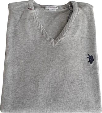 U.S.Polo Association U.s. Polo Assn., Homme, Pulls, Gris, Taille: XL Scollo V V-neck Tricots