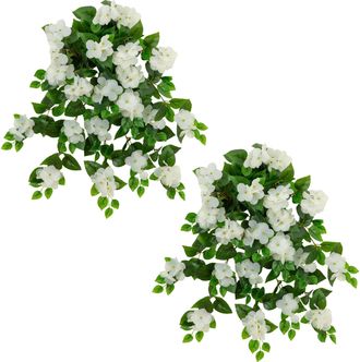 Nearly Natural 24 Zoll UV-best&auml;ndige k&uuml;nstliche Hortensien H&auml;ngepflanze (Indoor/Outdoor) - 2 St&uuml;ck