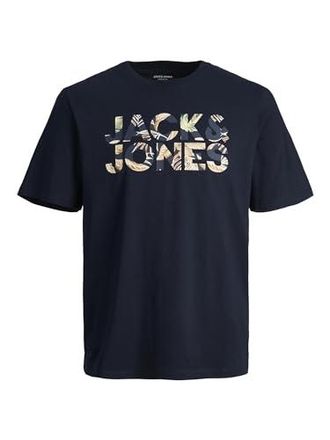 Jack & Jones Jjejeff Corp Logo Tee SS O-Neck Sn Veste, Bleu Marine/détail : Fleur, XS Hommes