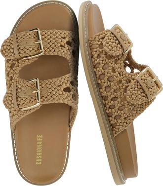 Cushionaire Weaver Damen-Fu&szlig;bett-Sandale mit Komfort in breiten Breiten erh&auml;ltlich, Hellbraun, 40 EU