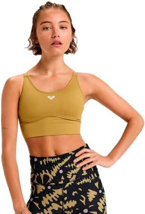 Roxy Heart Into It Attitude - Sport Bra for Women - Soutien-Gorge de Sport - Femme - M - Beige